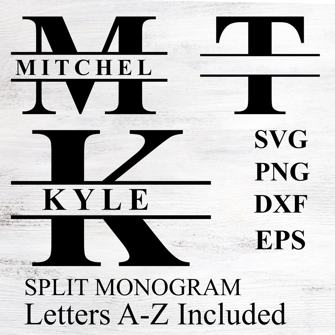 Split Letter Monogram SVG, Split Monogram Alphabet Svg, Split Monogram ...