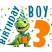 3th Birthday PNG, Dinosaur Birthday Boy PNG, Dinosaur T-rex, Three T ...