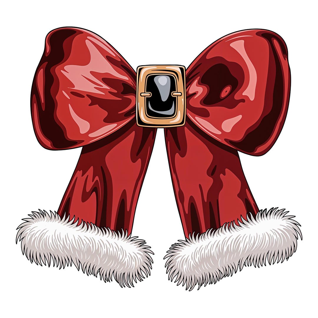 Christmas Santa Bow, Santa Clothes, Christmas Coquette Bow Png ...