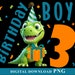 3th Birthday PNG, Dinosaur Birthday Boy PNG, Dinosaur T-rex, Three T ...