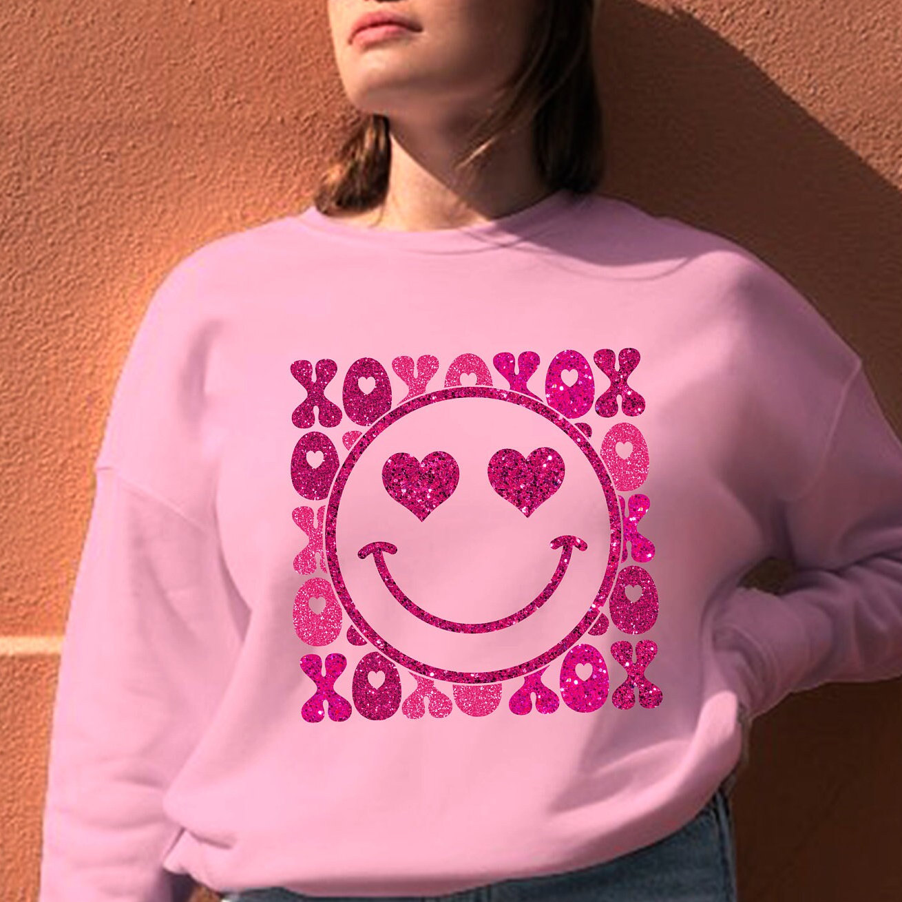 Xoxo Smiley Face Sequins Glitter Png, Glitter Valentine Png, Valentine ...