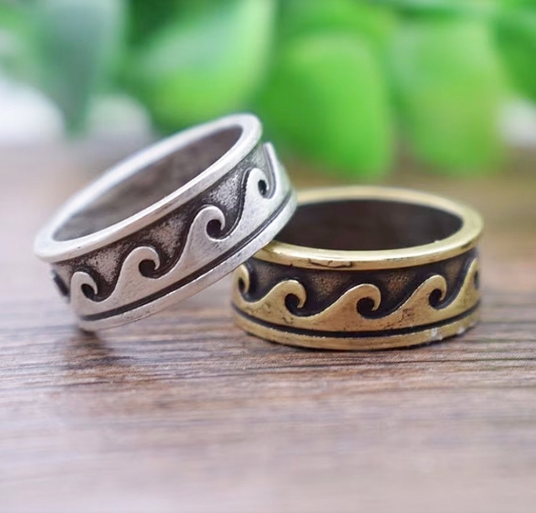 Ocean Wave Pattern Ring Wave Jewelry Ocean Jewelry Unique - Etsy