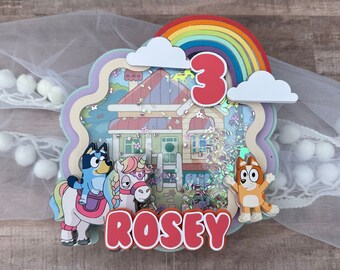 Bluey Cake Topper Birthday Customized - Etsy