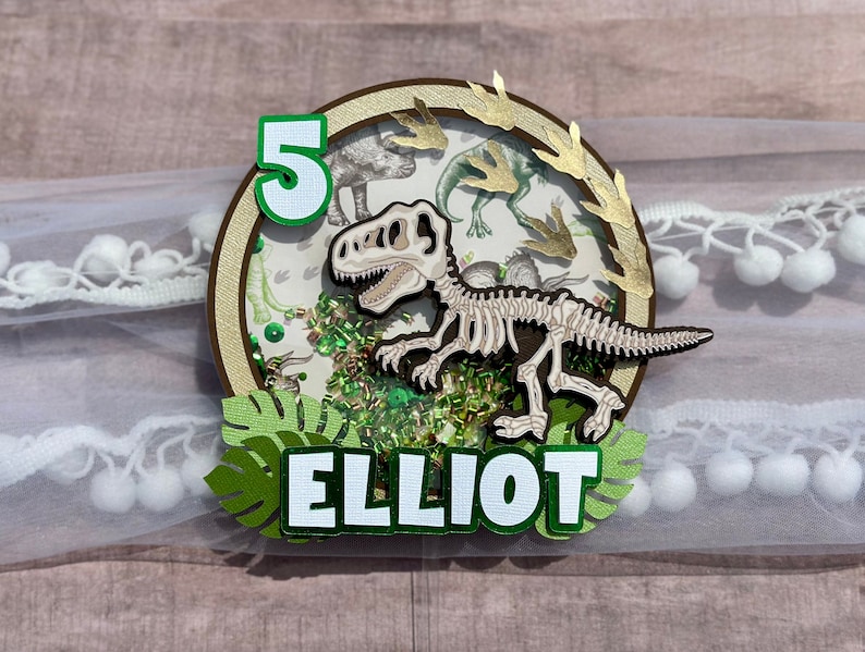 Dinosaur World Cake Topper Shaker Customizable - Etsy