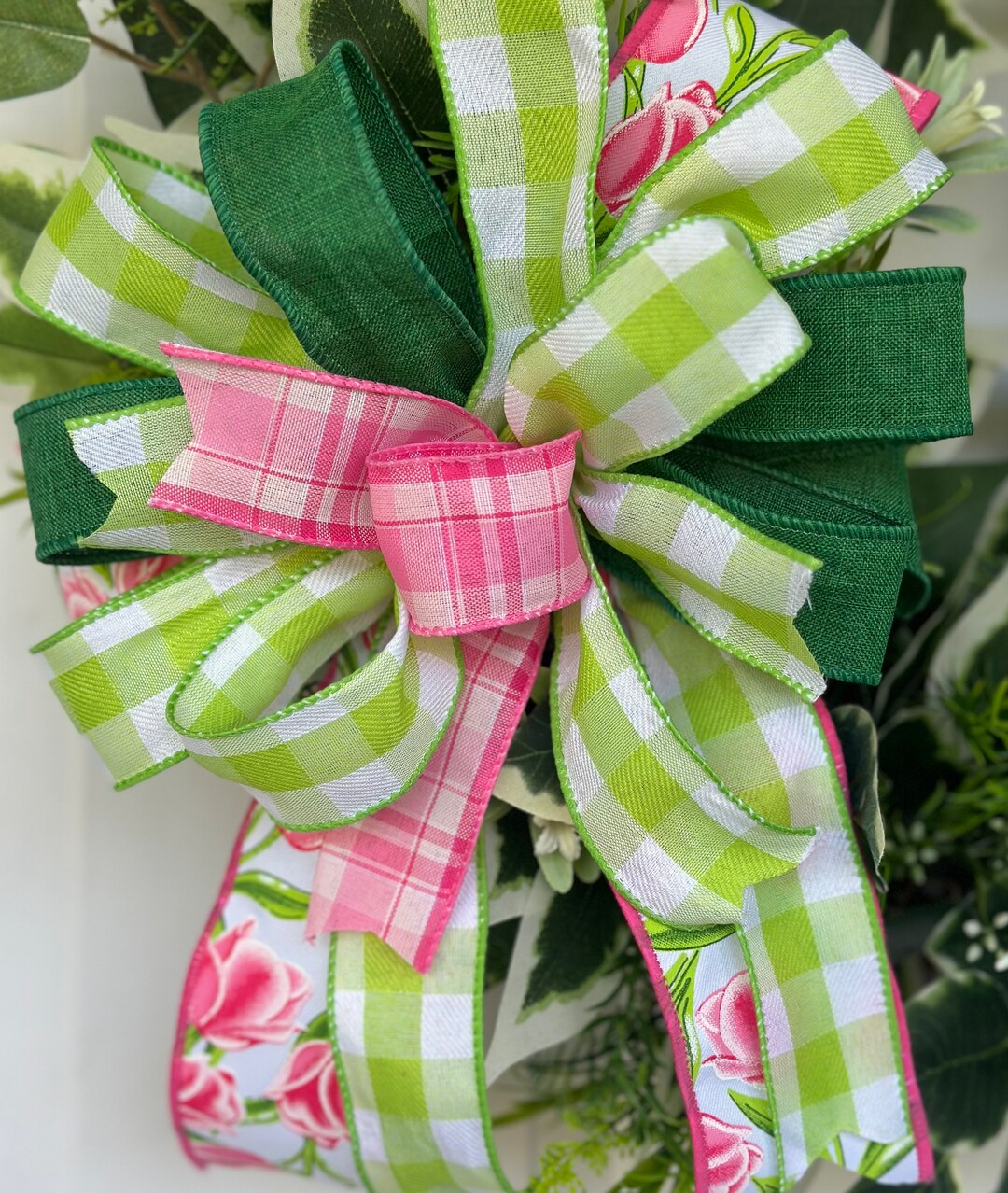Spring Tulip Bow, Summer Wreath Bow, Summer Lantern Bow, Pink Tulip Bow ...