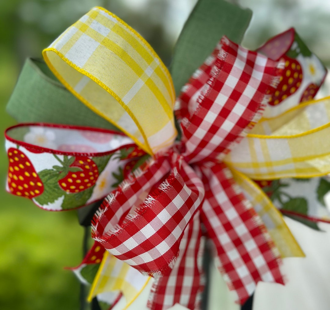 Strawberry Bow, Summer Wreath Bow, Strawberries Wreath Bow, Summer ...