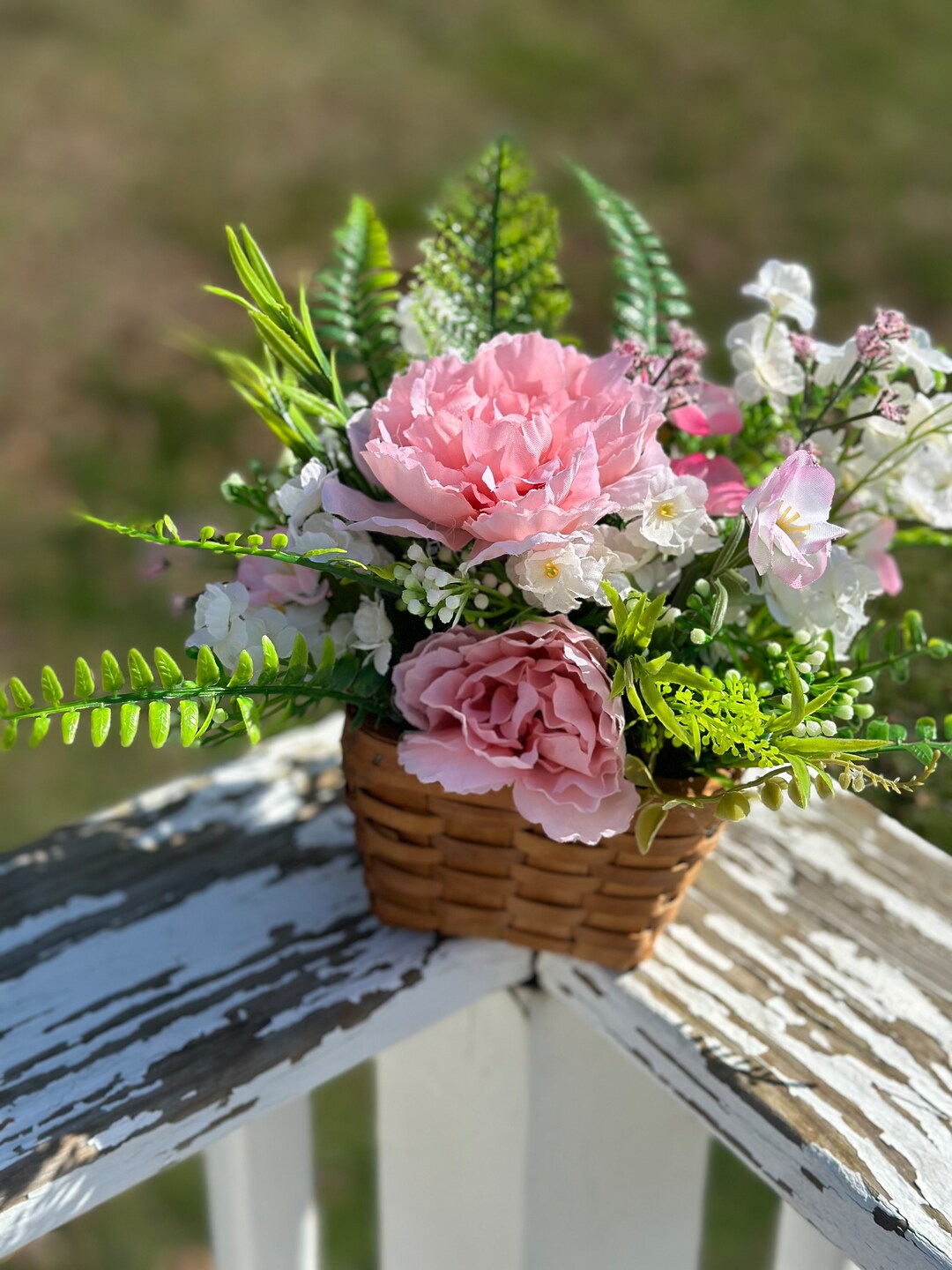 Spring Flower Basket, Housewarming Gift, Summer Flower Basket, Spring ...