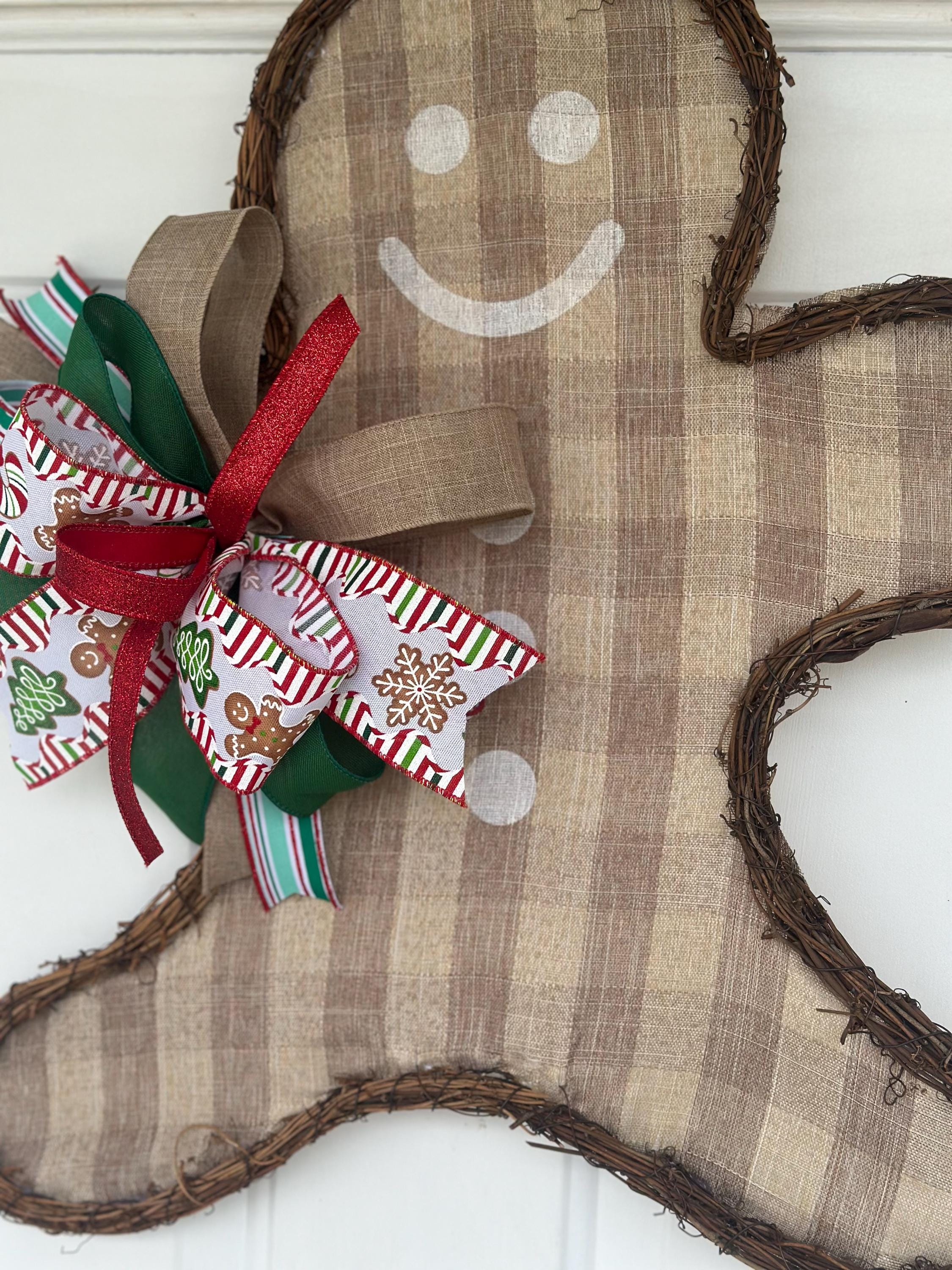 Gingerbread Man Door Hanger, Christmas Gingerbread Man Hanger, Front ...