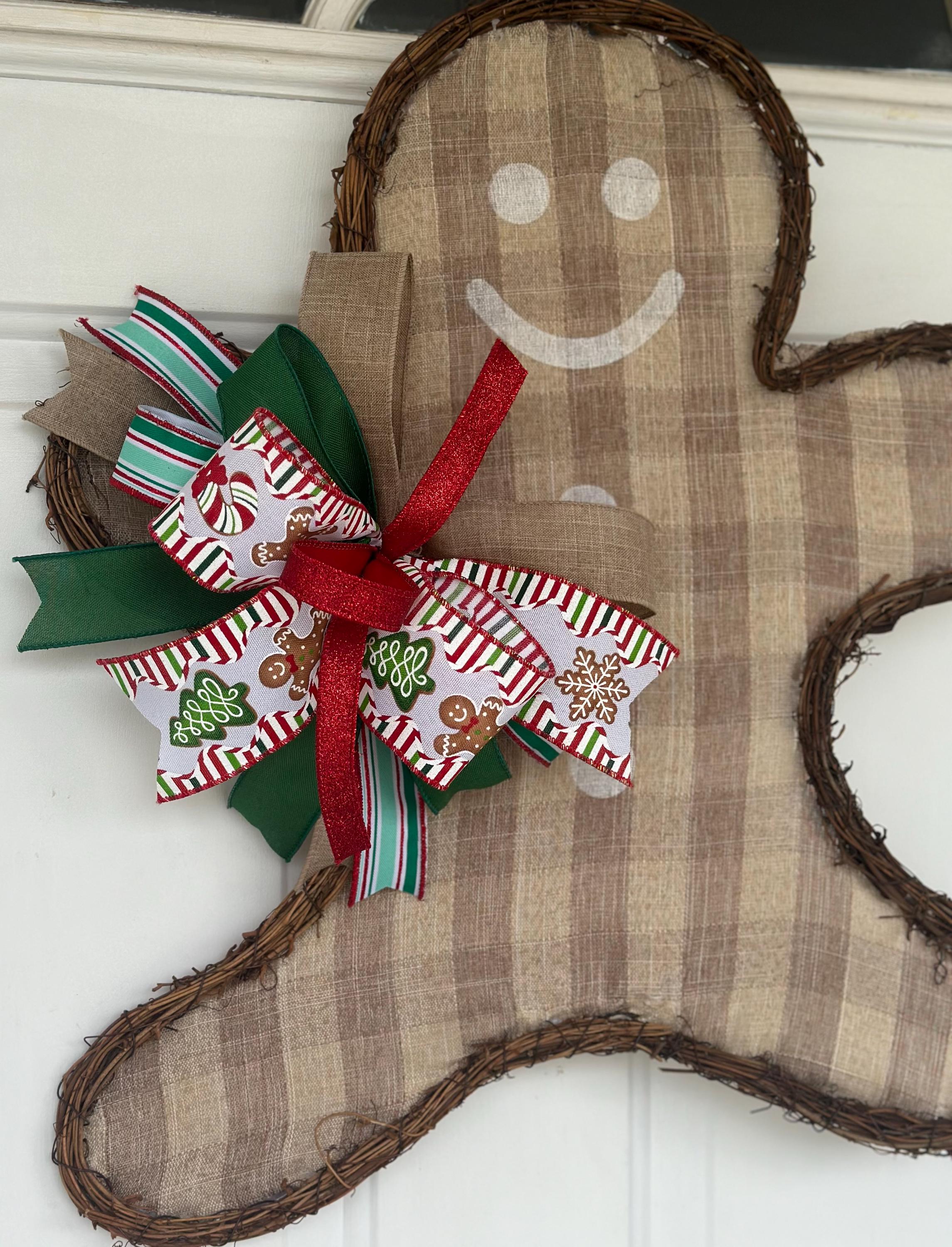 Gingerbread Man Door Hanger, Christmas Gingerbread Man Hanger, Front ...