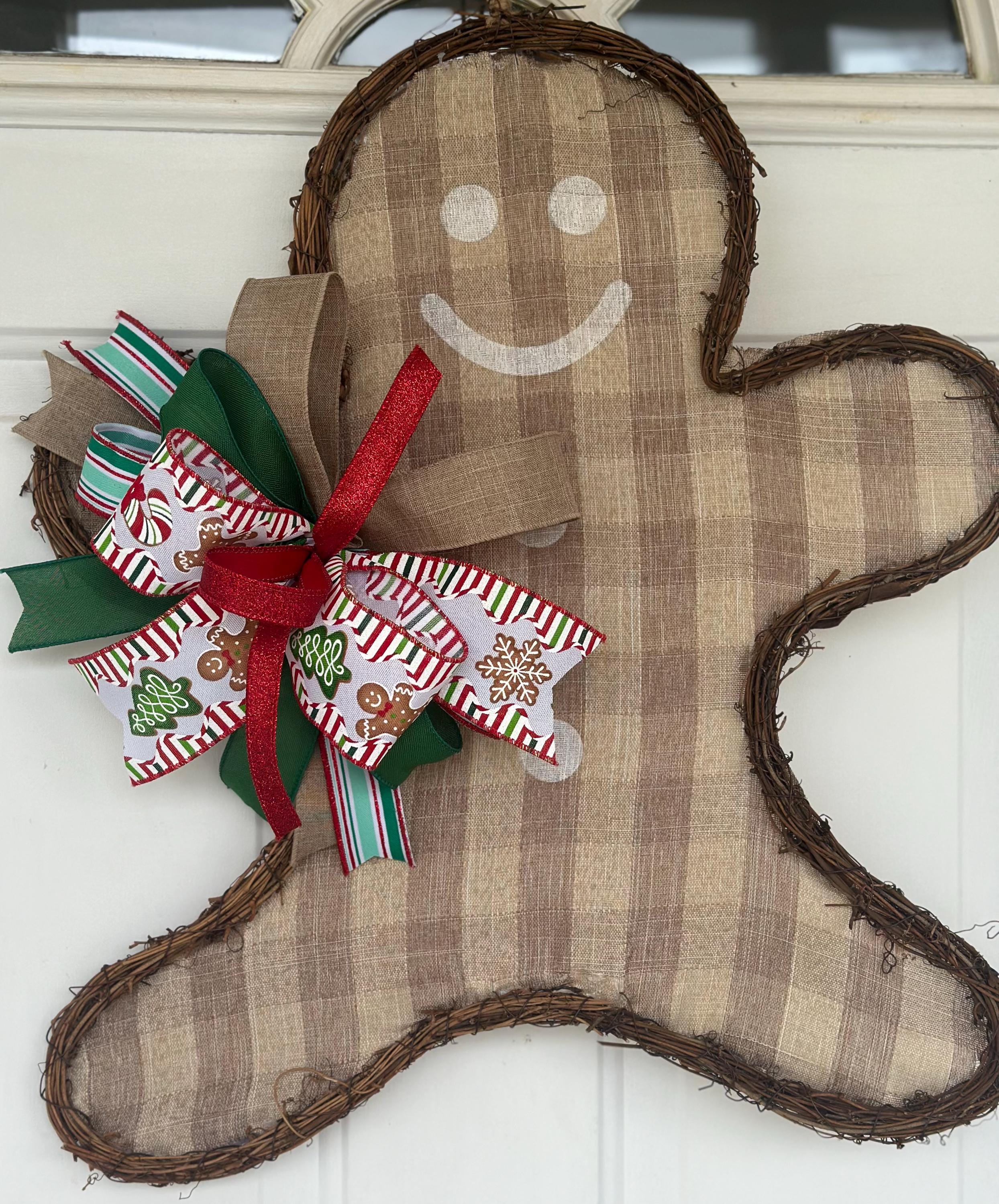 Gingerbread Man Door Hanger, Christmas Gingerbread Man Hanger, Front ...