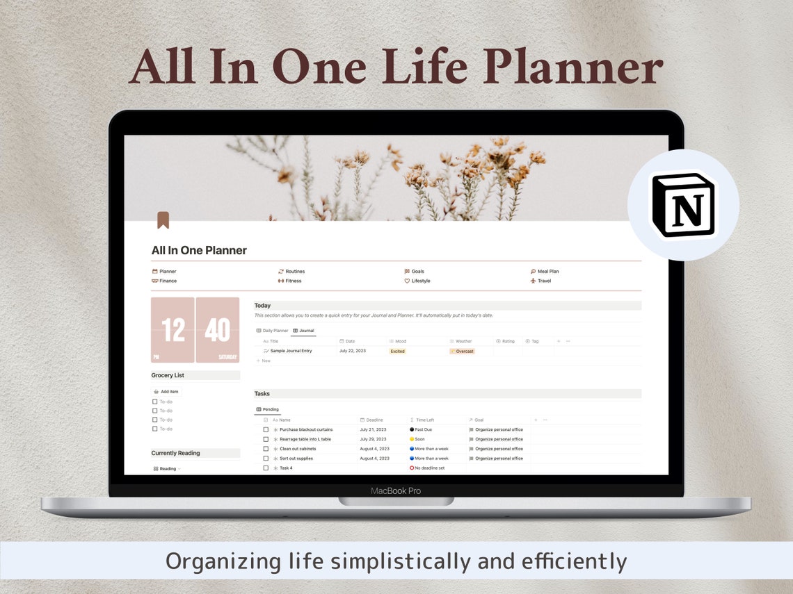 Notion Template Life Planner All in One Template Notion - Etsy