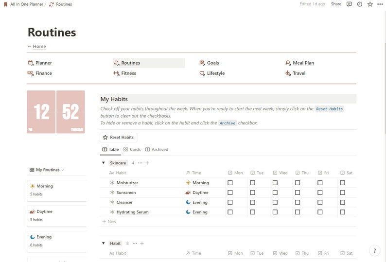 Notion Template Life Planner All in One Template Notion Dashboard | ADHD Personal Planner ...