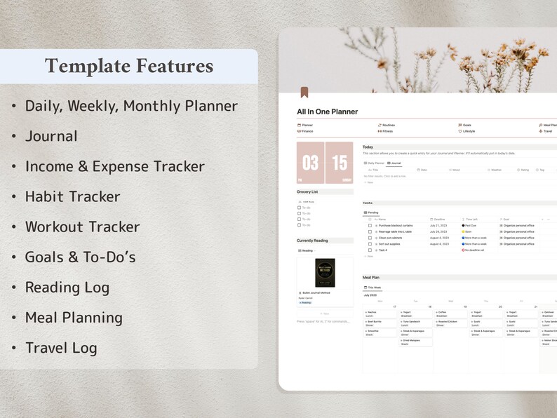 Notion Template Life Planner All in One Template Notion - Etsy