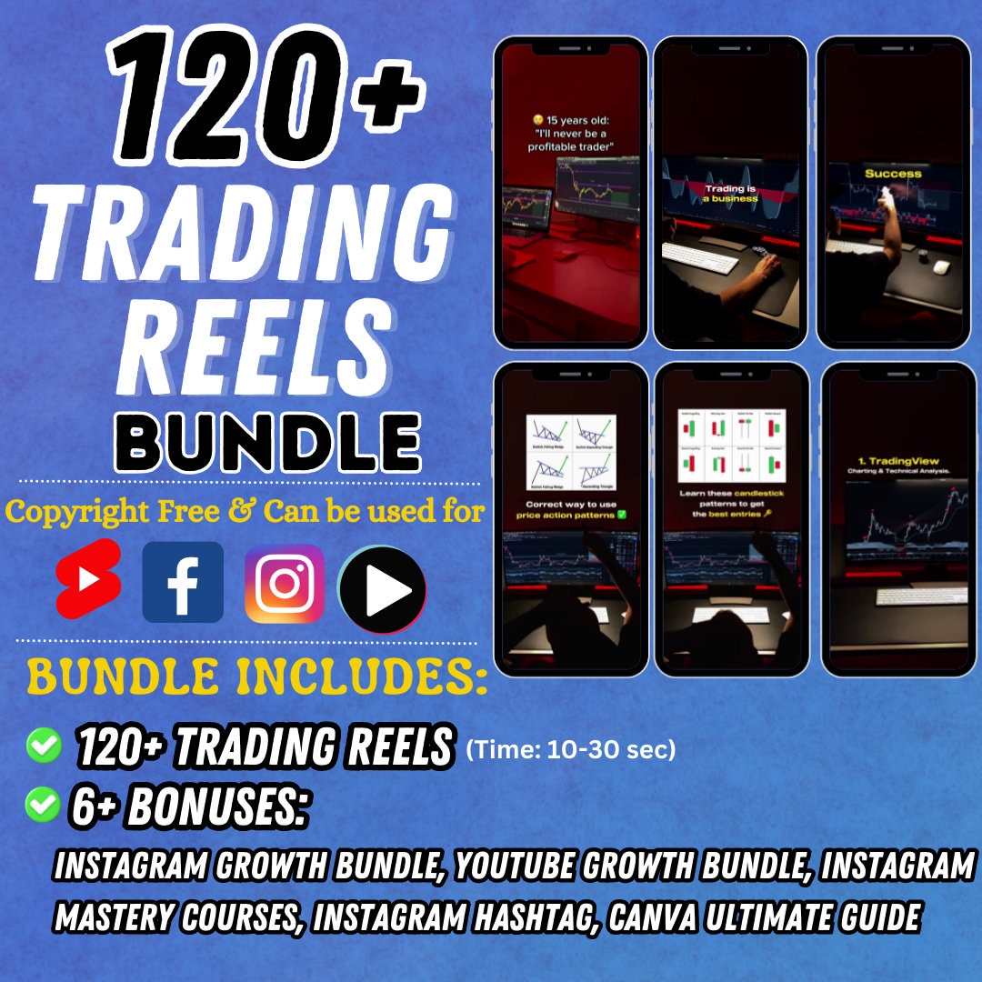 120+ Trading Reels Bundle, Trading Reels for Instagram, Youtube, Tiktok ...
