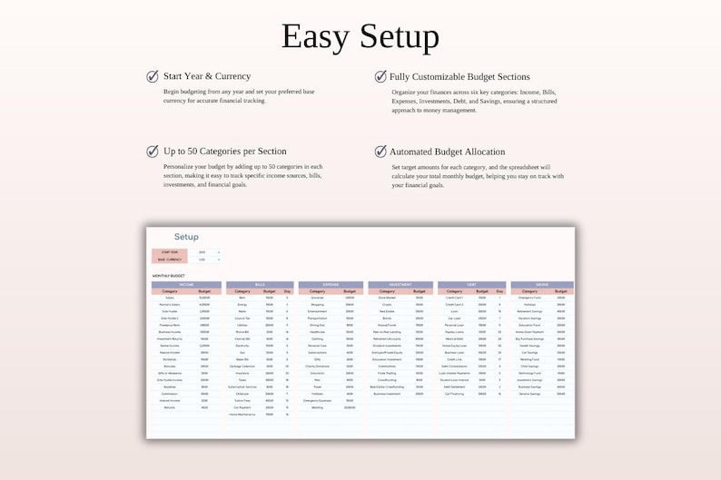 Annual Zero-based Budget Spreadsheet | Zero Based Budget Template for ...