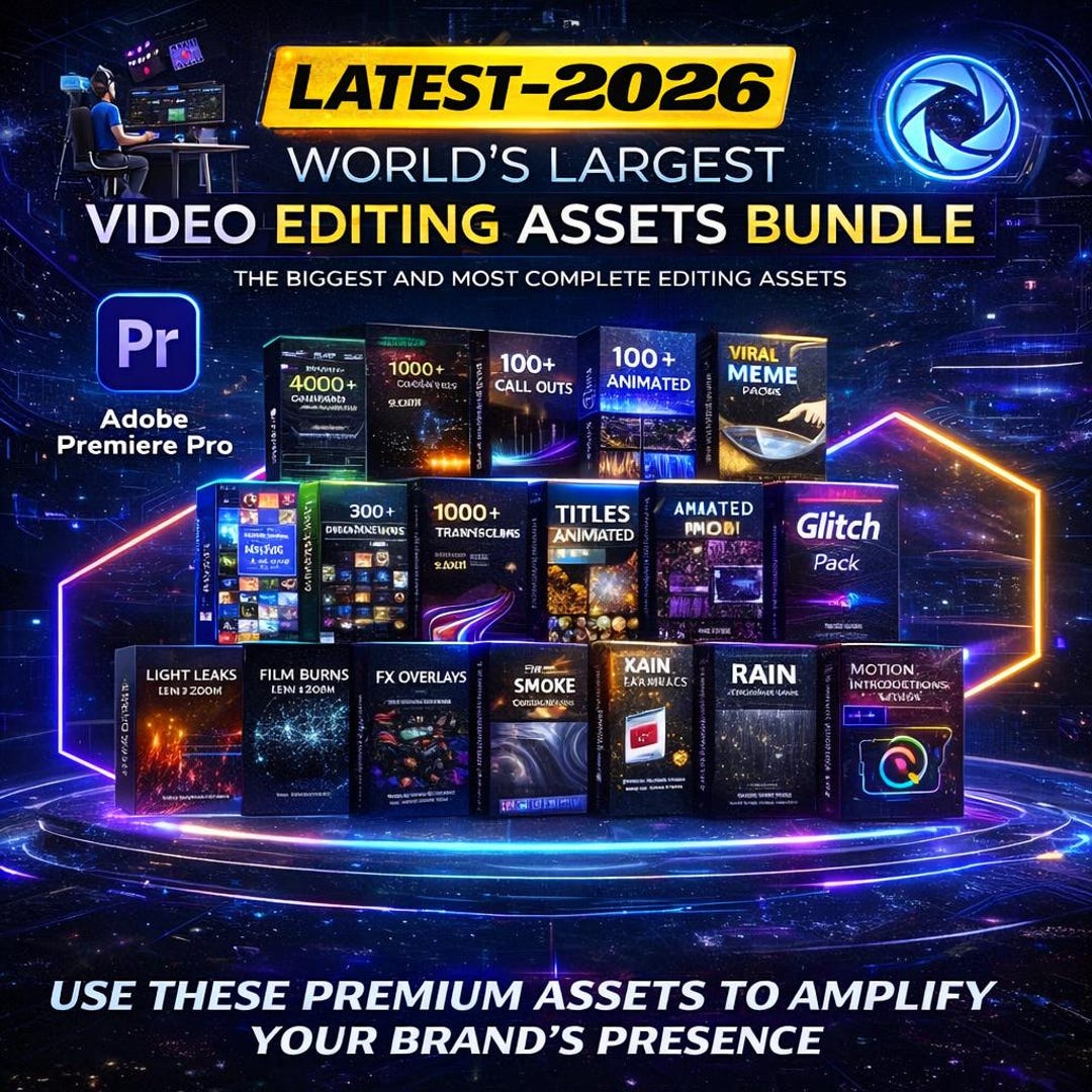 Premiere Pro Video Editing Assets Bundle: 4000+ Transitions, Titles ...