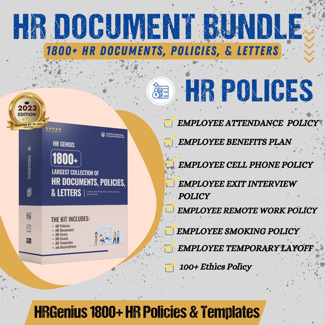 1800+ HR Policies & Template Bundle | HR Document Bundle | 1800+ HR Emails, Policies, Letters ...