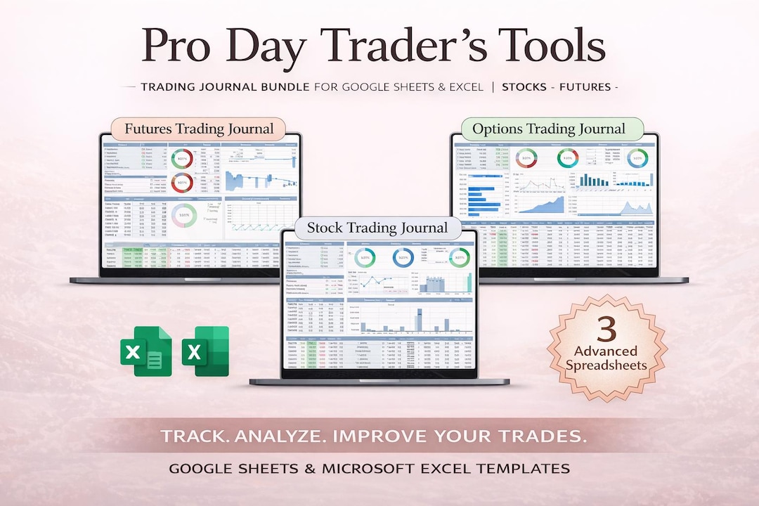 Pro Day Traders Tools | Trading Journal Bundle for Google Sheets ...