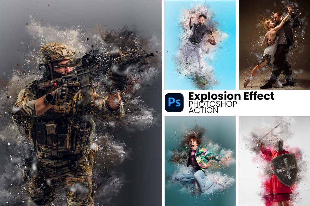 Explosion Effect Photoshop Action | Exploding Particle Photo Effect ...