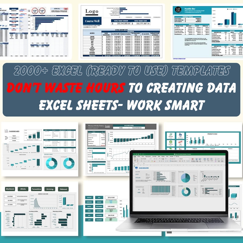 2000 Excel Data Sheet Templates 2K Excel Template Bundle, Spreadsheet ...