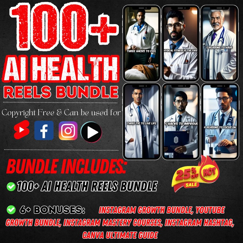 100 AI Health Reels Bundle, Ai Health Reels, Ready to Use Health ...