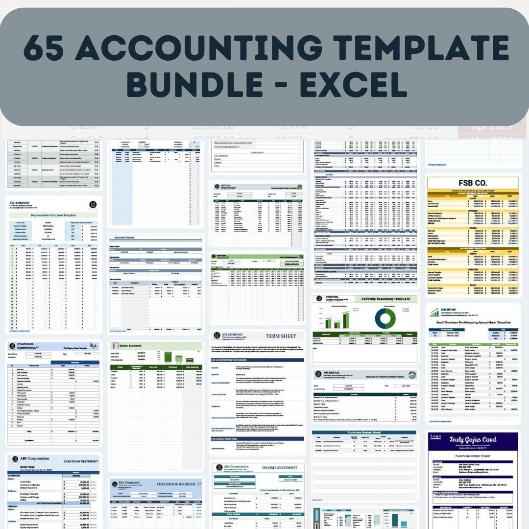 65 Ultimate Accounting Excel Template Bundle, Spreadsheet Template ...