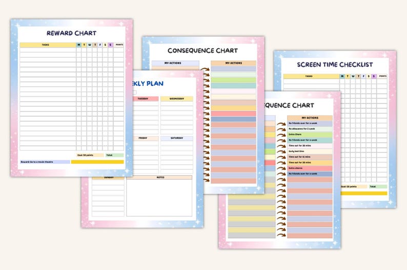 2026 Kids Task & Reward Charts | Printable Chore Chart and Planner ...