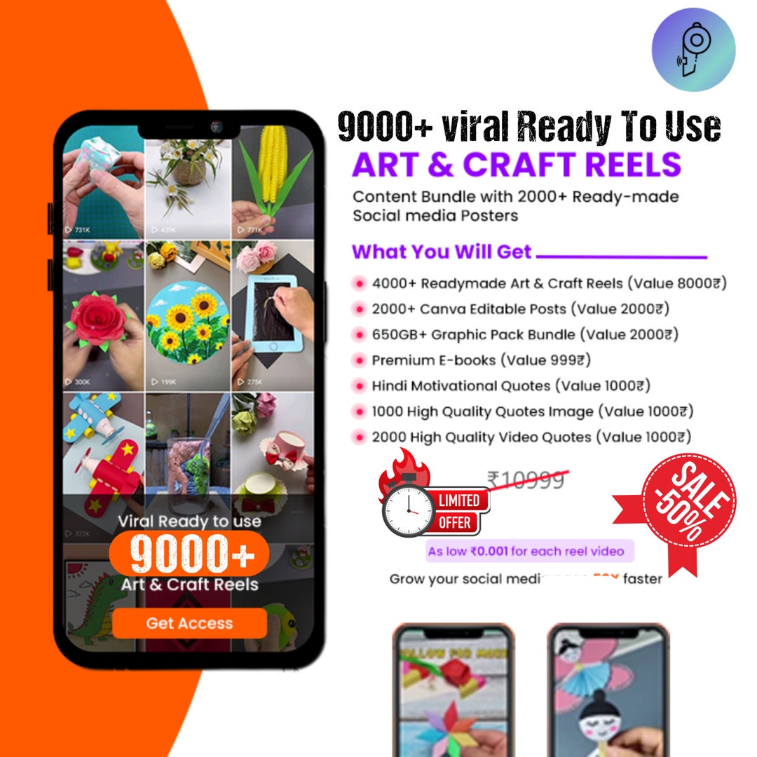 Art & Craft Reels Bundle | 9000+ Art and Craft Reels | Art Craft Reels ...