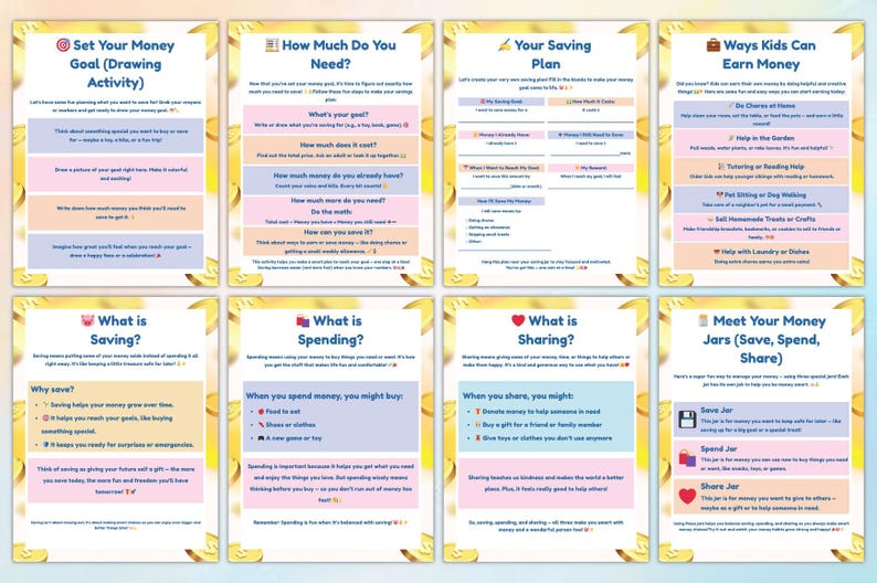 2026 Money Saving Guide for Kids | Financial Literacy Planner | Money ...