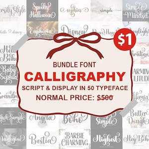 Calligraphy Font Bundle | 50 Elegant Script & Signature Fonts | Modern ...
