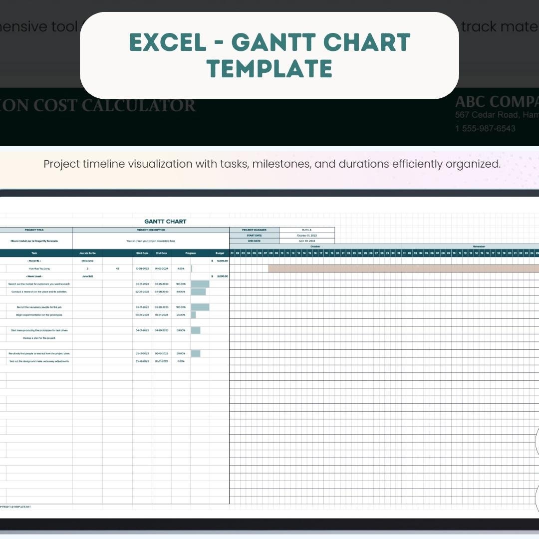 Gantt-Diagramm-Vorlage, Kalkulationstabellen Vorlage Excel, Vorlage ...