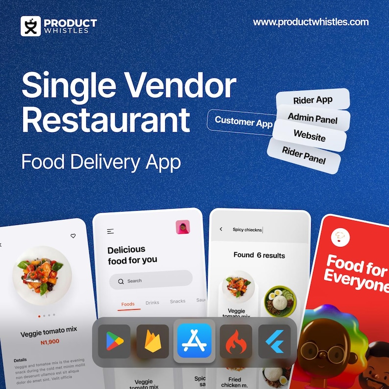 Restaurant Food Delivery App & Website Bundle: Complete Ordering System ...