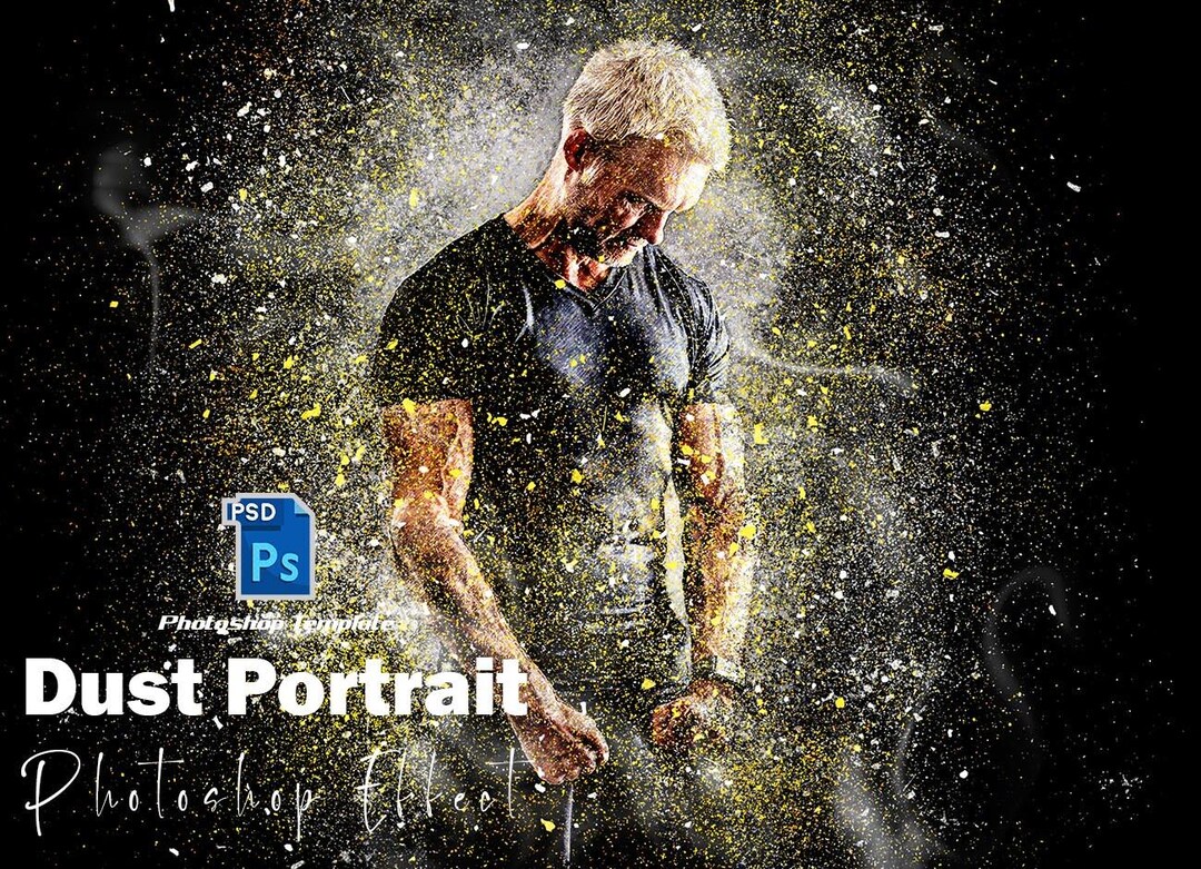 Dust Portrait Photoshop Effect | Dispersion Photo Effect PSD | Particle ...