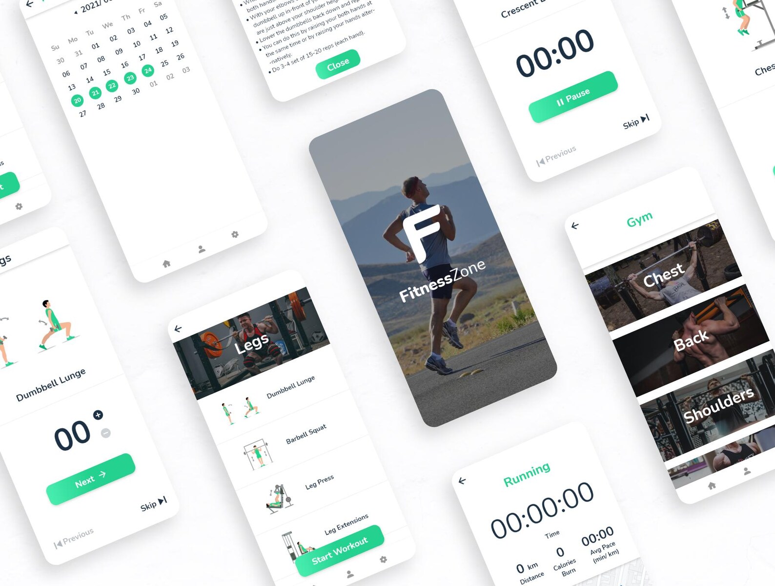 Fitness Zone Mobile App UI Kit: Ui Design, Fitness App UI Design, UI ...