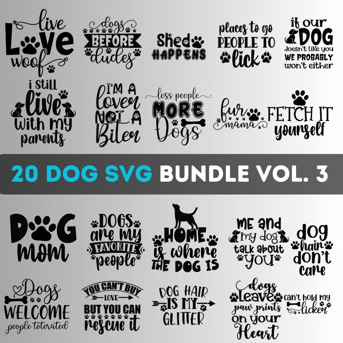 20 Dog Svg Mega Svg Bundle Dog Svg Quotes Dog Svg Dog - Etsy