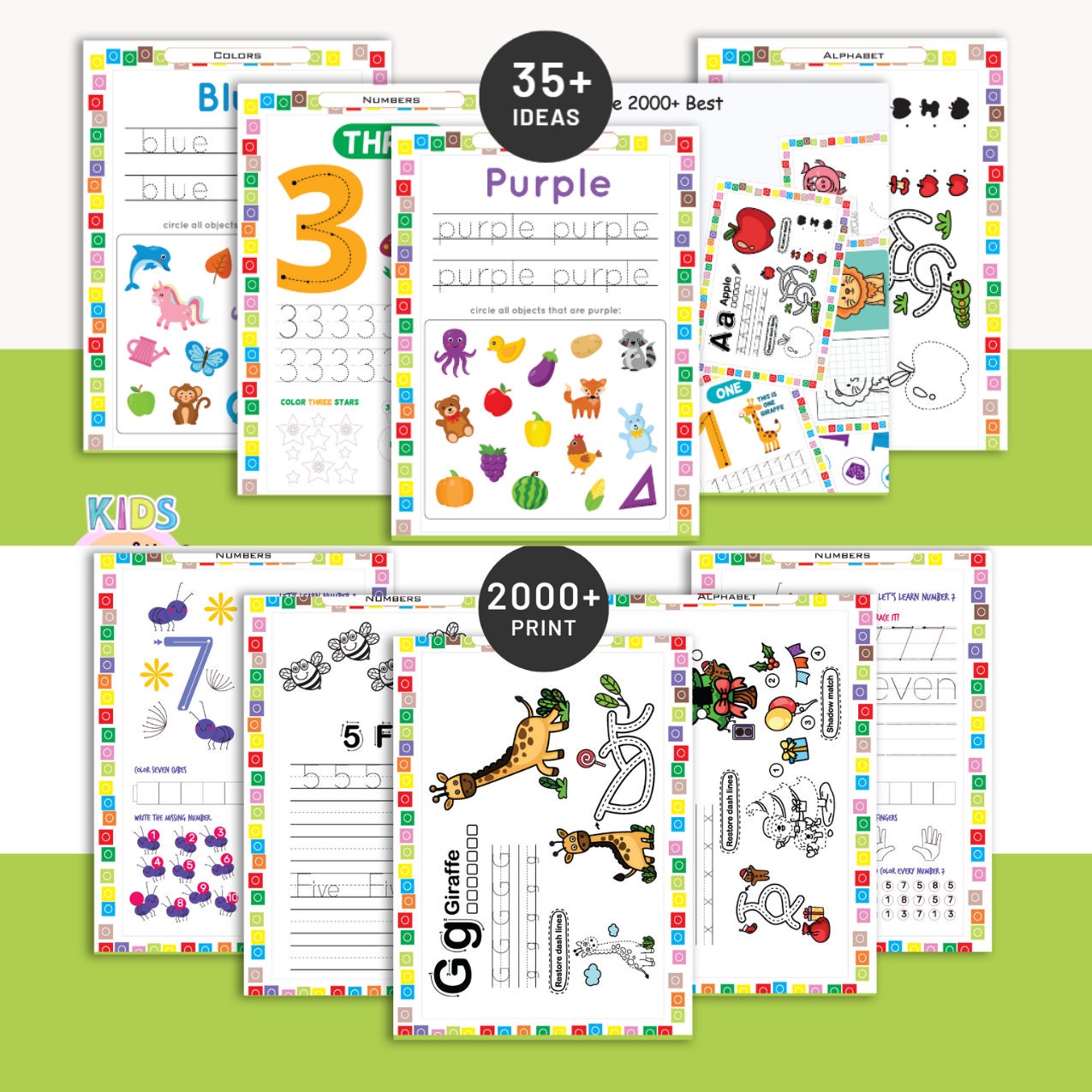 6000 Kids Worksheet Template Printable Worksheets Math - Etsy