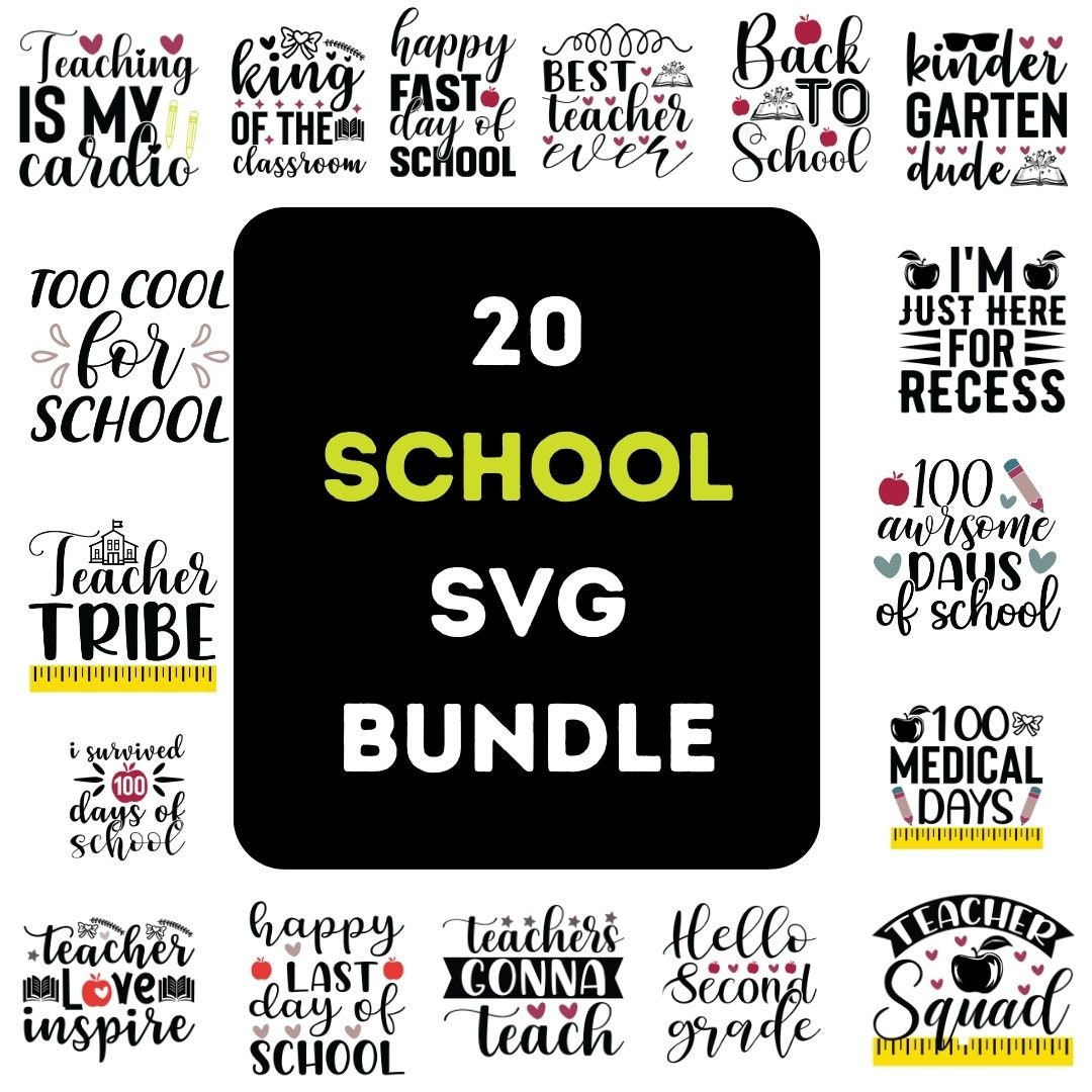 School SVG Bundle, School Svg Bundle, School Supplies Svg, School ...