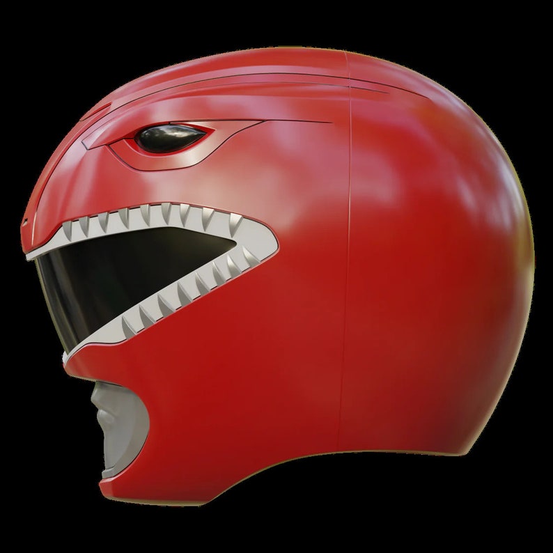 Red Ranger Mmpr Helmet File 3d Printed Power Rangers Cosplay Halloween