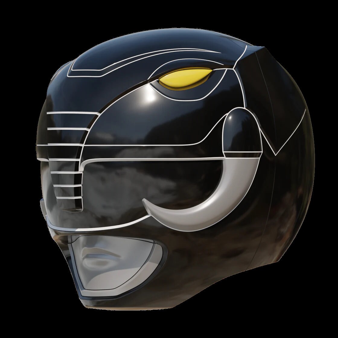 Black Ranger MMPR Helmet 3D PRINTED Power Rangers Cosplay Halloween - Etsy