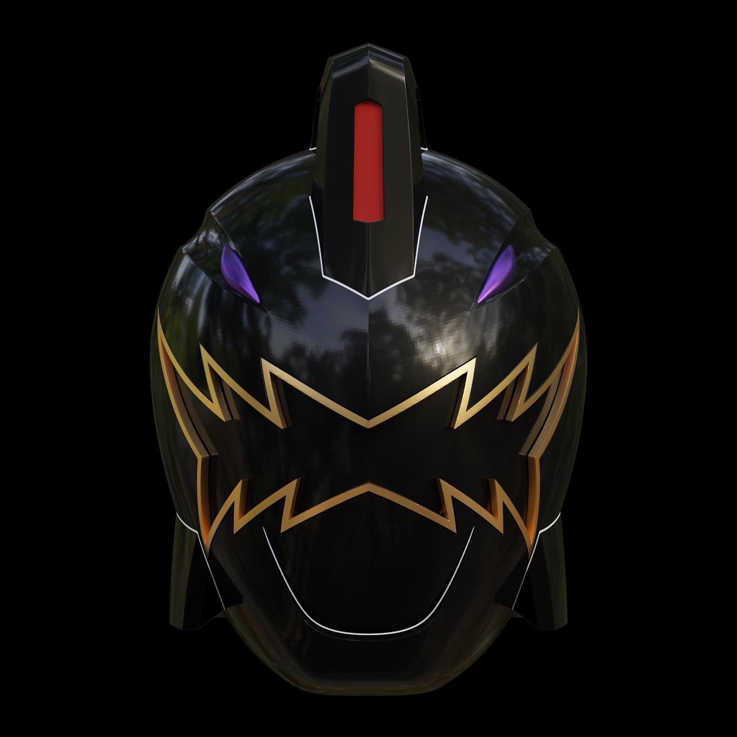 Black Ranger Dino Thunder Helmet 3D PRINTED Power Rangers Cosplay ...