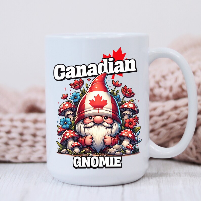 Canadian Gnome Mug Gift for Canada Day Giant 20oz Mushroom Coffee Cup ...