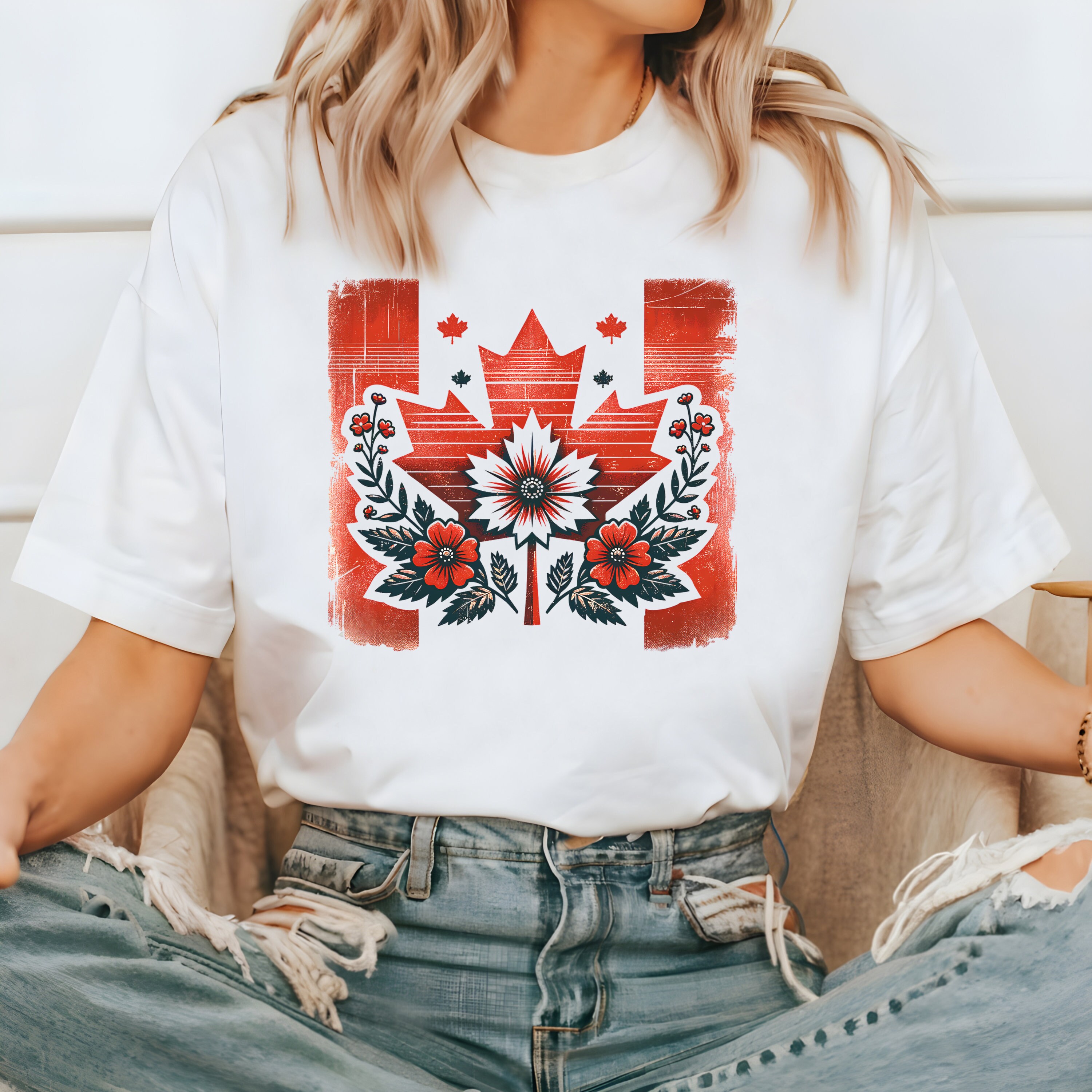 Canadian Flag Shirt Distressed Vintage Canada Day Comfort Colors T ...