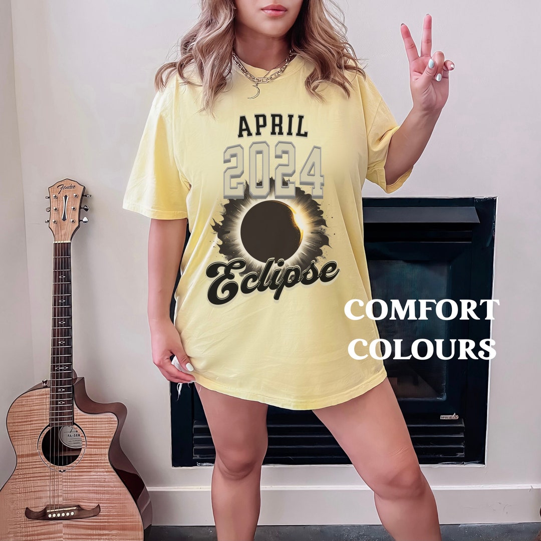 Solar Eclipse 2024 Comfort Colours T Shirt, Annular Eclipse Shirt ...