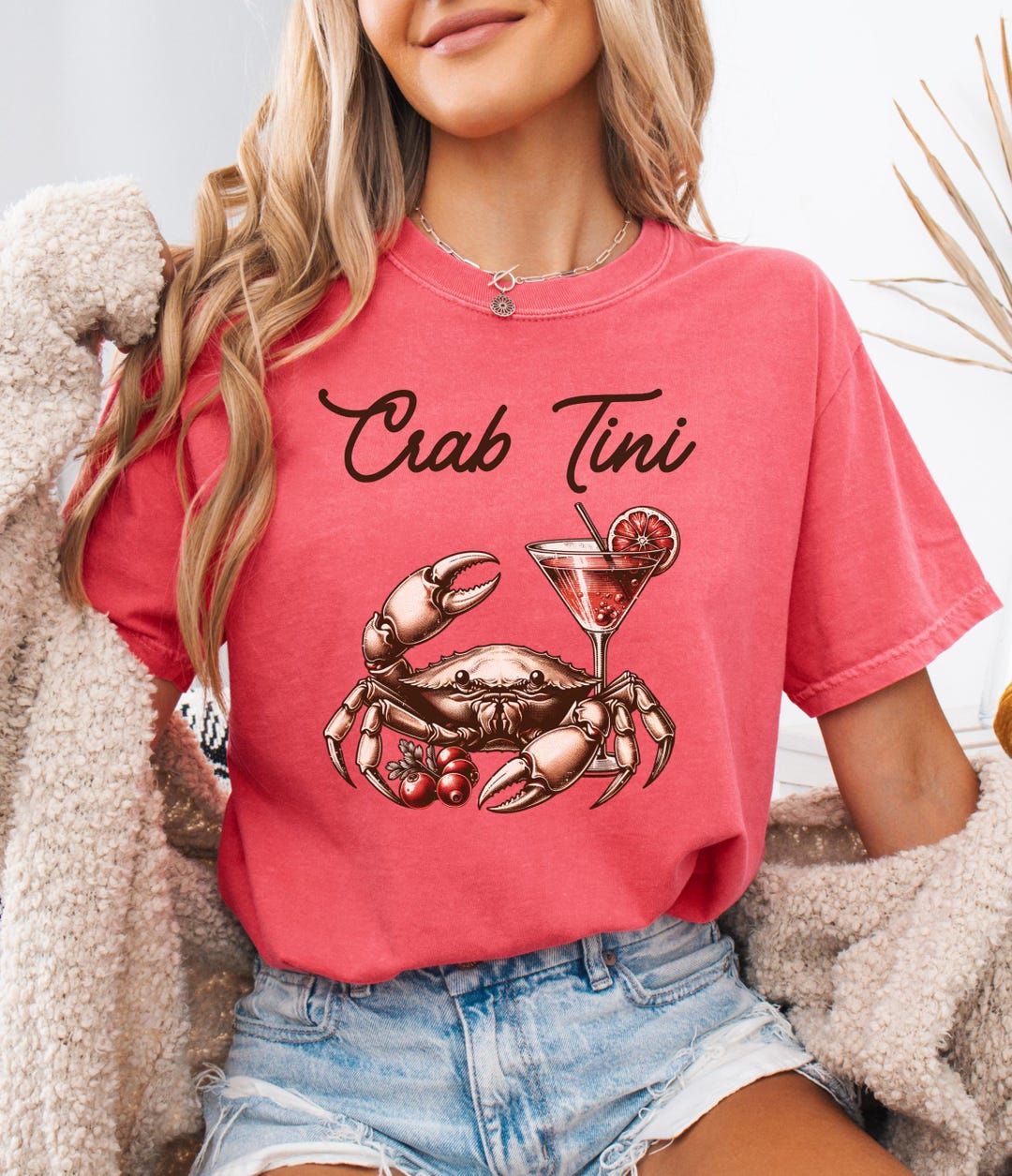 Martini Shirt Funny Meme Tshirt, Fisherman Aesthetic Crab Shell ...