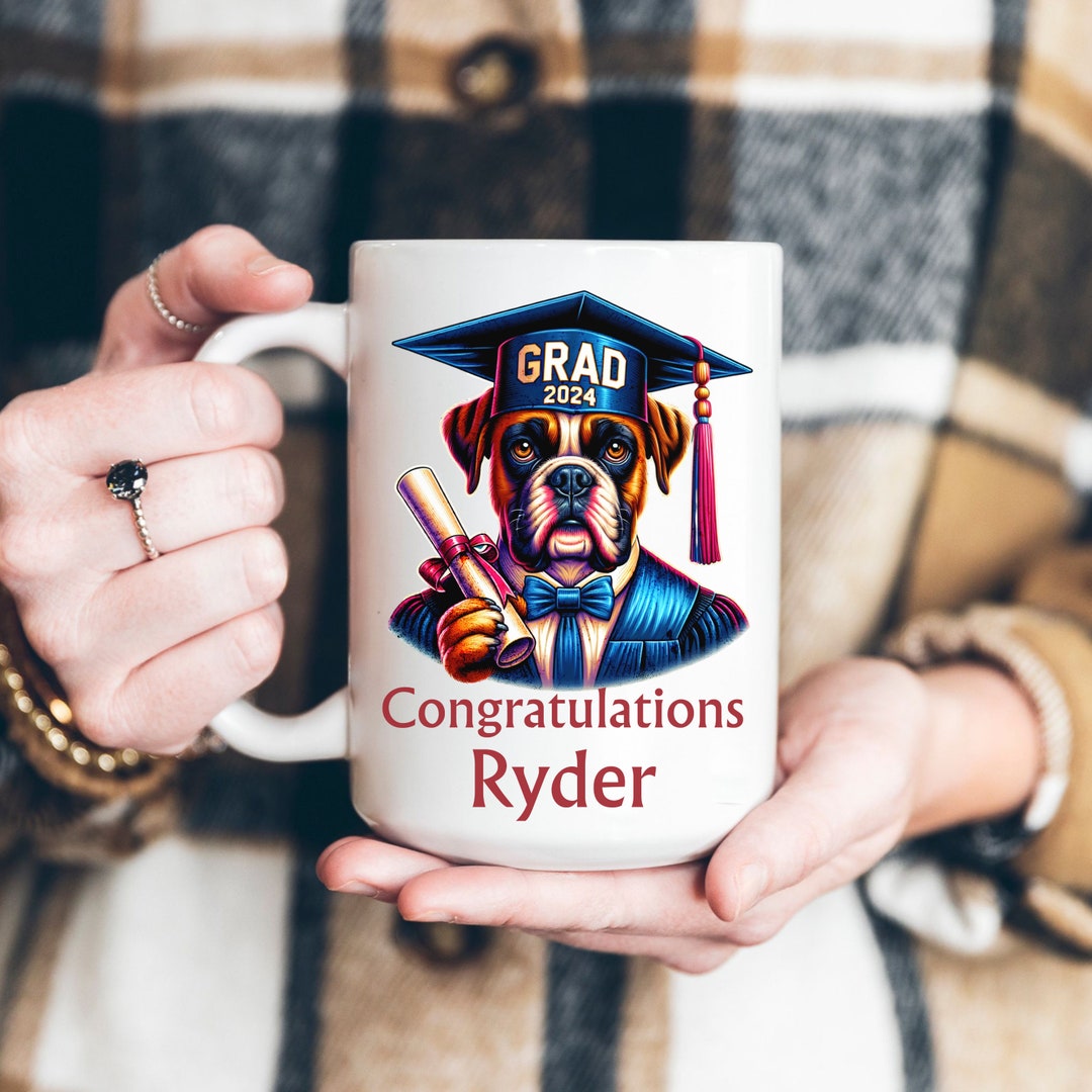 Boxer Mug Graduation Gift Personalized, Grad 2024 Custom Mug, Boxer ...