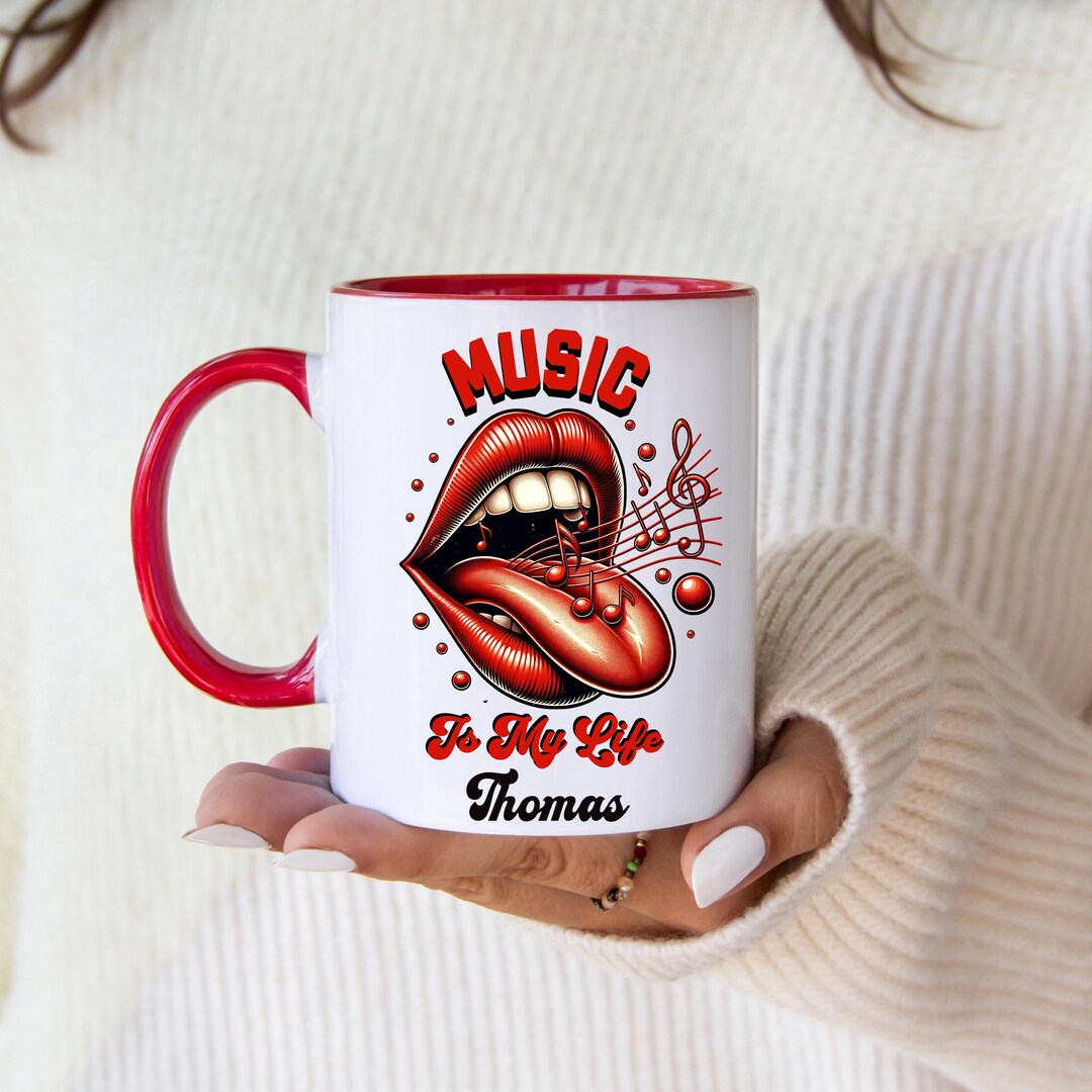 Music Mug Personalized Gift for Music Teacher Custom Guitar Player ...