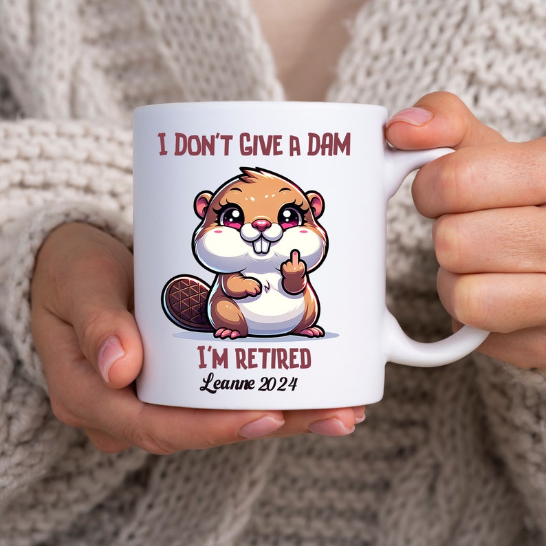Officially Retired Beaver Mug Personalized Gift for Retired Teacher ...
