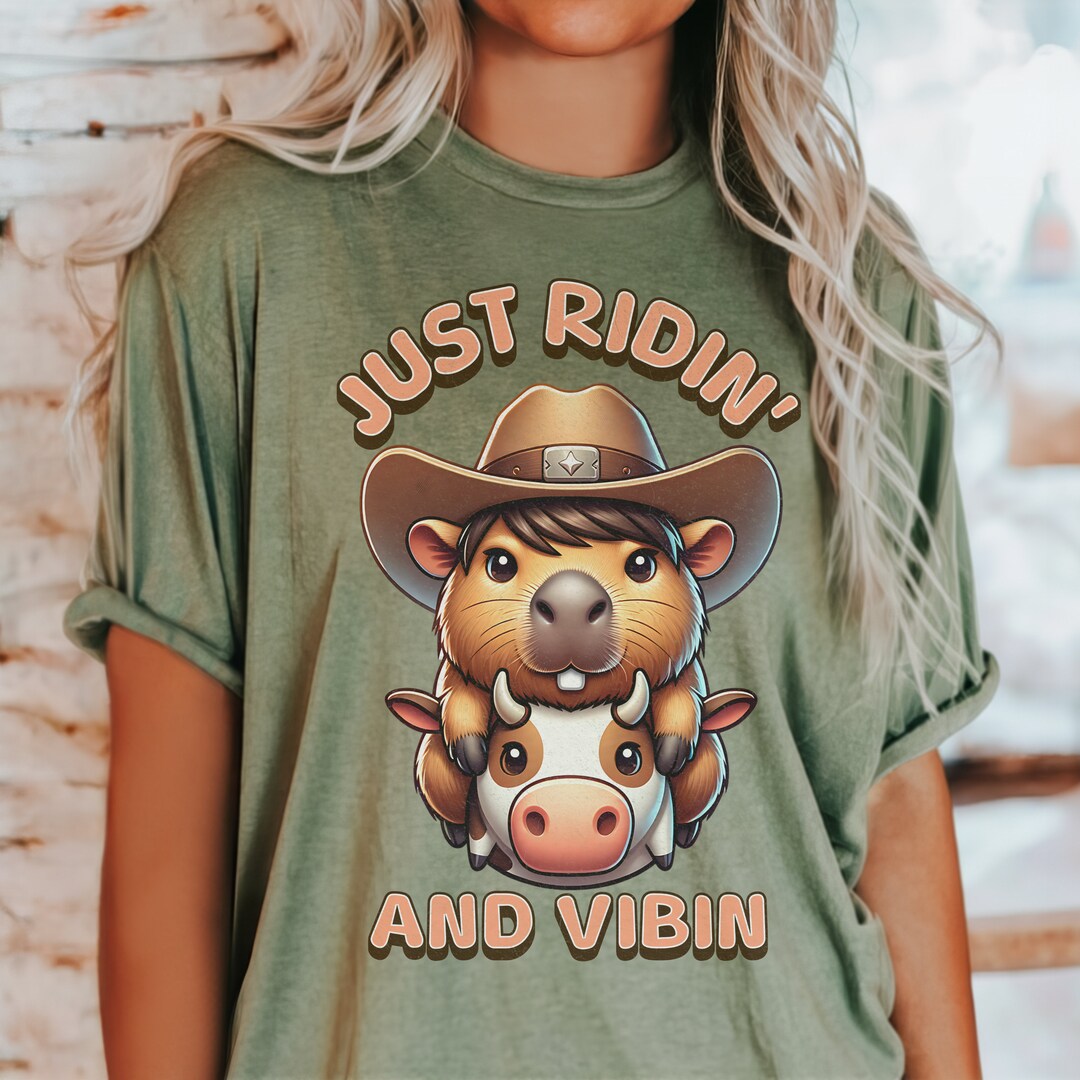 Capybara Western Comfort Colors T Shirt Hyland Cow Cute Gift for Cowboy ...