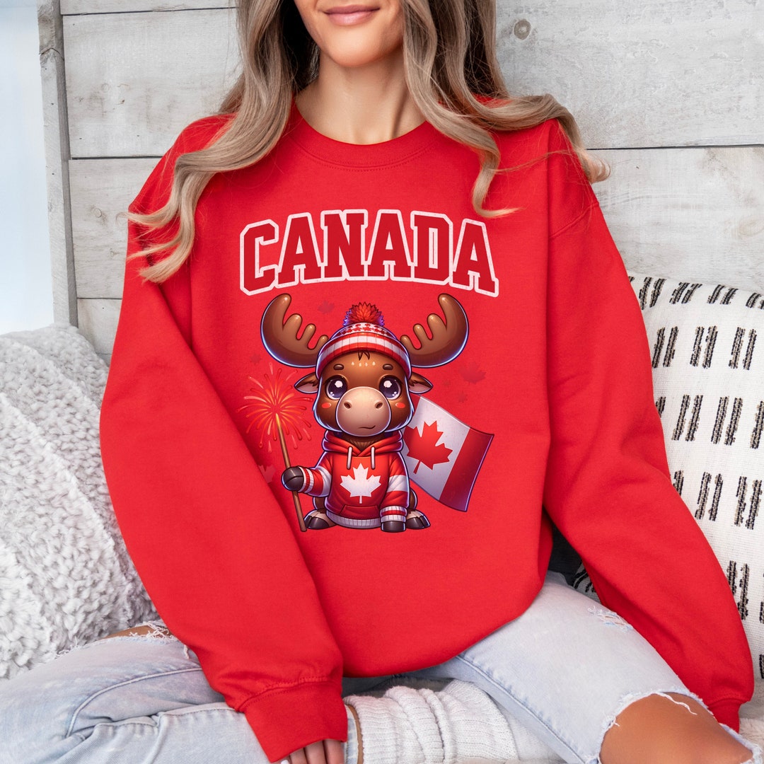 Canada Day Flag Moose Sweatshirt Bull Moose Comfort Colours T Shirt ...
