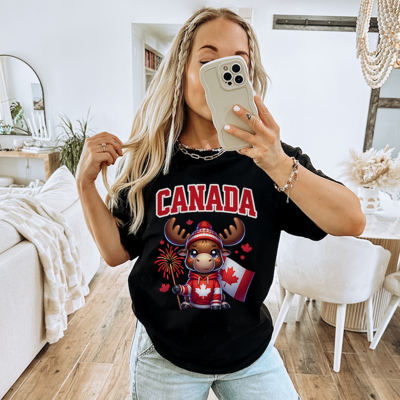 Canada Day Flag Moose Sweatshirt Bull Moose Comfort Colours T Shirt ...